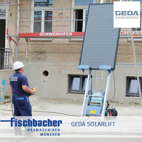 GEDA SOLARLIFT Schrägleiteraufzug bei Fischbacher in München mieten
